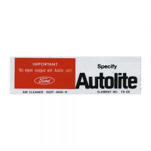 1970 250ci Autolite Air Cleaner Decal - Autoware