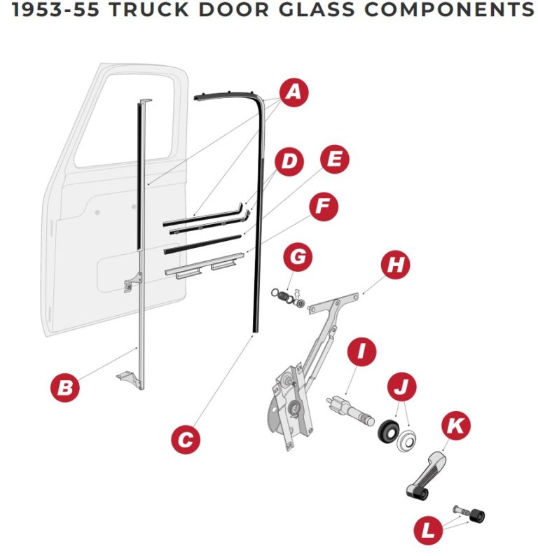 1953-55 Door Glass Anti-Rattler Kit - Autoware