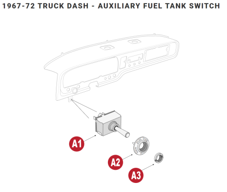 1967-72 Fuel Auxiliary Switch Bezel Nut - Autoware