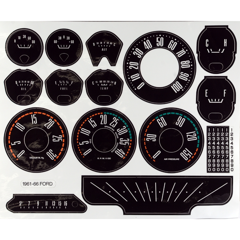1961-66 Instrument Cluster Decal Set - Autoware